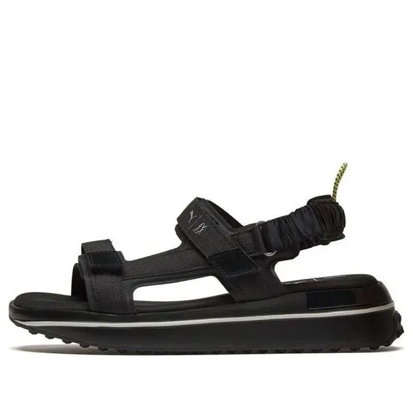 PUMA Future Rider Sandals With Braided Straps And Elasticated Detail - Black