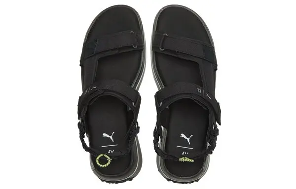 PUMA Future Rider Sandals With Braided Straps And Elasticated Detail - Black