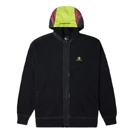 CONVERSE Contrast Color Stitching Hooded Jacket - Tan