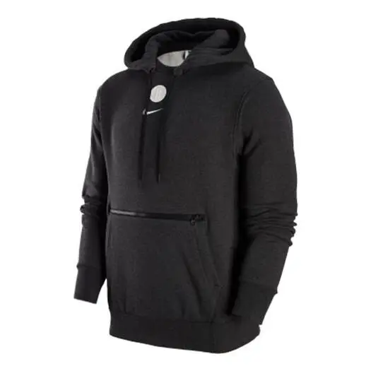 Nike X Nba Brooklyn Nets Courtside Pullover Fleece Hoodie - Black/white
