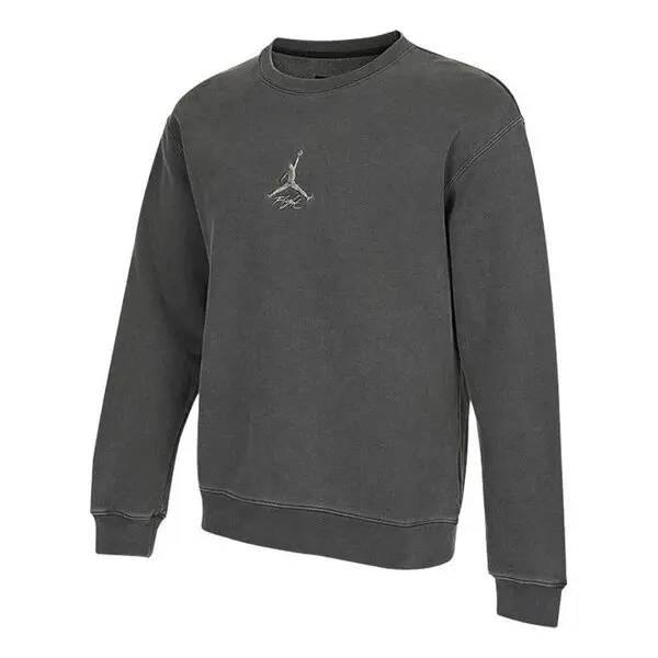 JORDAN Fleece Crewneck Pullover With Embroidered Logo - Multi-color
