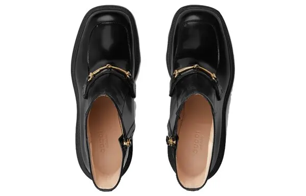 Gucci Leather Ankle Boots With Horsebit Detail