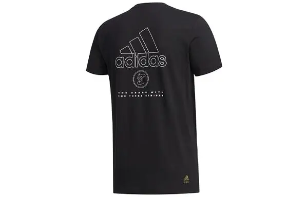 Adidas Alphabet Logo Printing Short Sleeve - Black