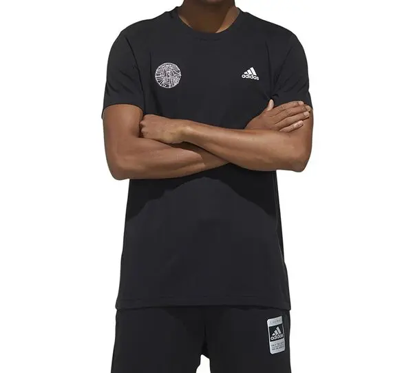 Adidas Alphabet Logo Printing Short Sleeve - Black