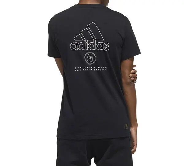 Adidas Alphabet Logo Printing Short Sleeve - Black