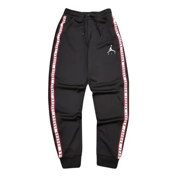 JORDAN Solid Color Logo Printing Drawstring Casual Joggers/pants/trousers Black - Default Colorway