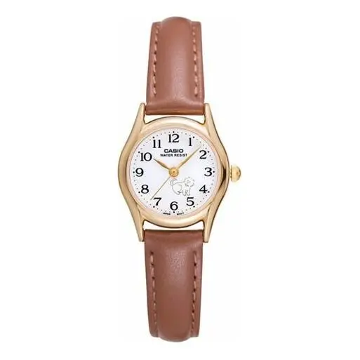 Casio Analog Leather Strap Watch - White