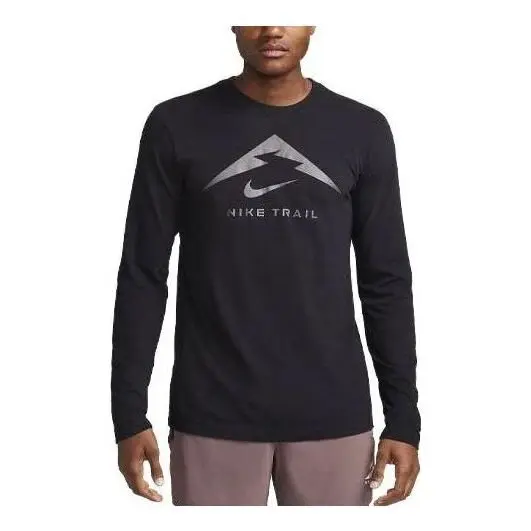 Nike Dri-fit Trail Running Long Sleeve T-shirt - Black/multi-color