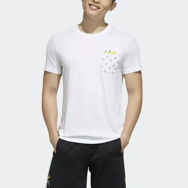 Adidas Neo X Pokmon Crossover Series Pikachu Printing Pocket Short Sleeve - White