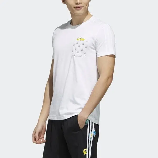 Adidas Neo X Pokmon Crossover Series Pikachu Printing Pocket Short Sleeve - White