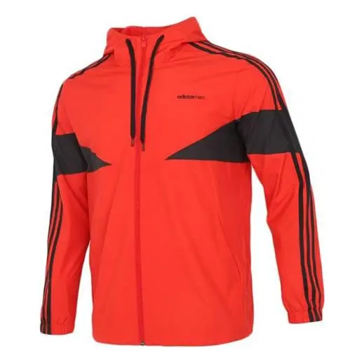 Adidas Neo Casual Sports Windproof Woven Hooded Jacket