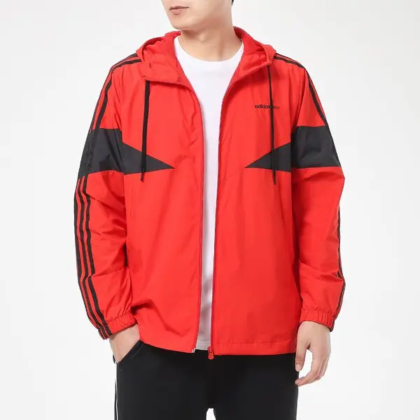 Adidas Neo Casual Sports Windproof Woven Hooded Jacket