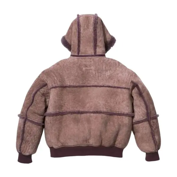 Supreme X Mm6 Maison Margiela Hooded Shearling Bomber Jacket - Purple