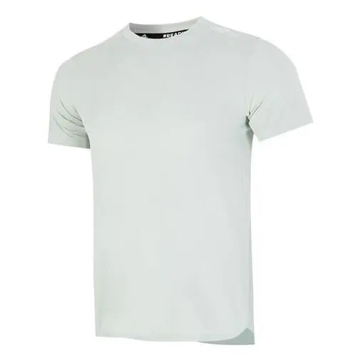 Adidas Solid Color Athleisure Casual Sports Round Neck Short Sleeve Flax Green T-shirt - Default Color