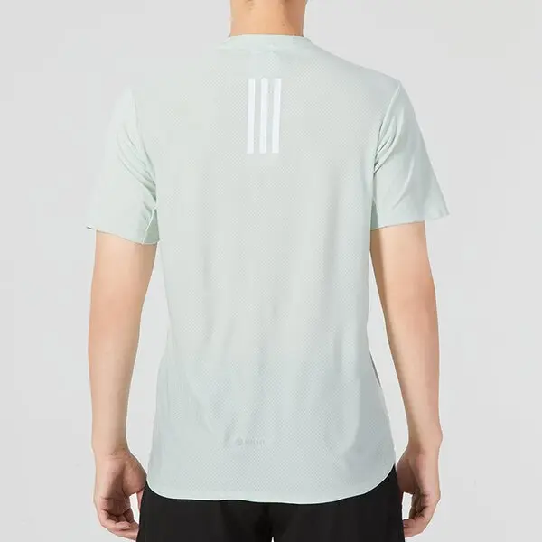 Adidas Solid Color Athleisure Casual Sports Round Neck Short Sleeve Flax Green T-shirt - Default Color