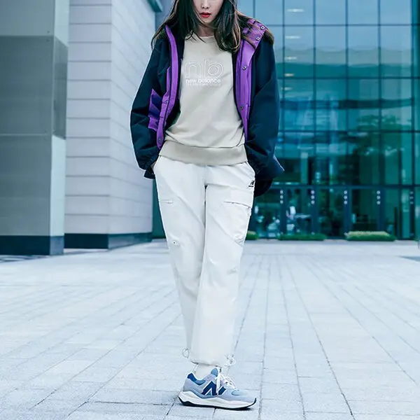 NEW BALANCE Casual Round Neck Long Sleeves Solid Color Pullover Hoodie