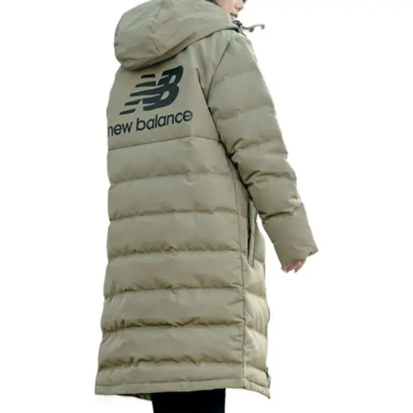 NEW BALANCE Long Down Jacket With Logo Print