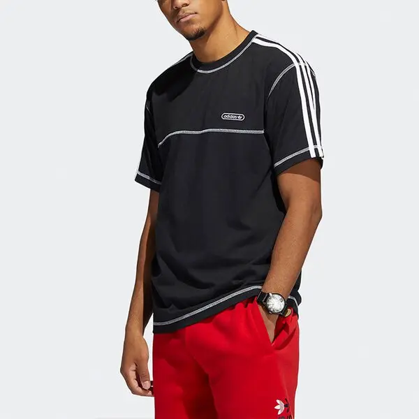 Adidas Originals Ribbed Round Neck Short Sleeve
