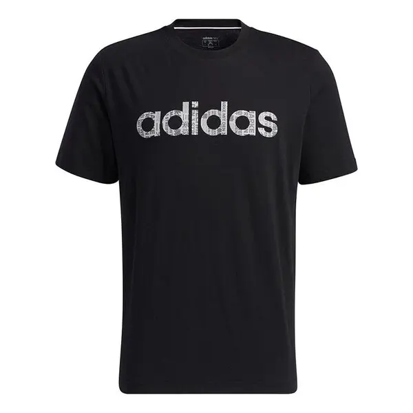 Adidas Neo Ce Grph Tee1 Logo Printing Sports Short Sleeve - Black