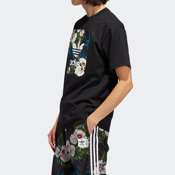 Adidas Originals Flowers Printing Short Sleeve - Black