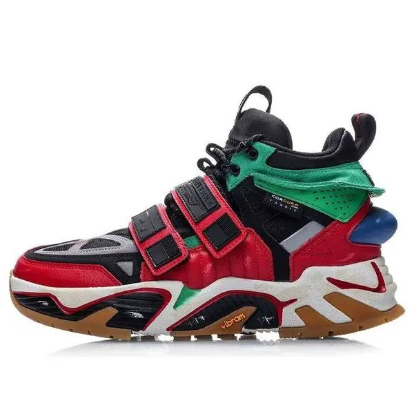 LI-NING Silvery Hi High Top Sneakers - Blackredgreen