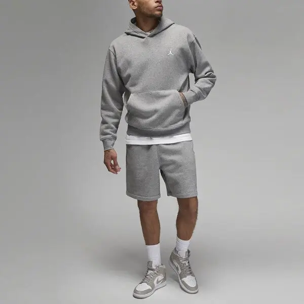 JORDAN Fleece Pullover Hoodie - Grey