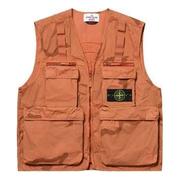 Supreme X Stone Island Water Resistant Brushed Cotton Canvas Vest - Brown