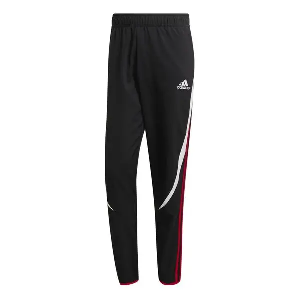 Adidas Contrasting Colors Vertical Stripes Logo Casual Sports Pants/trousers/joggers Black - Multi-color