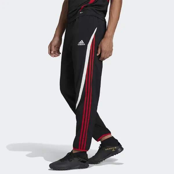 Adidas Contrasting Colors Vertical Stripes Logo Casual Sports Pants/trousers/joggers Black - Multi-color