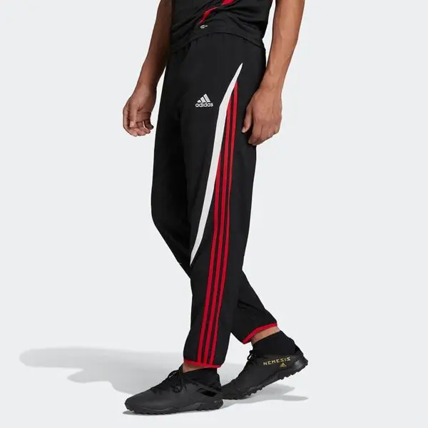 Adidas Contrasting Colors Vertical Stripes Logo Casual Sports Pants/trousers/joggers Black - Multi-color