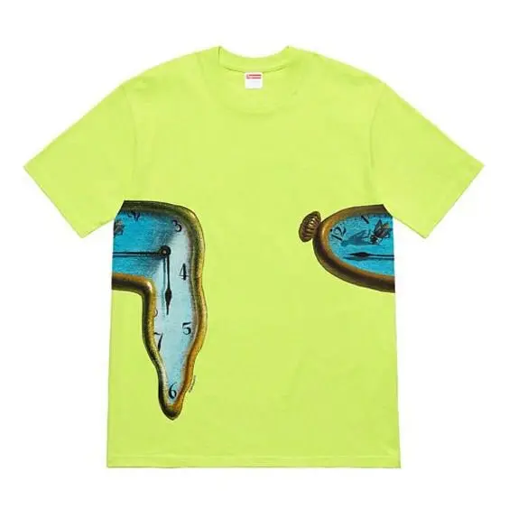 Supreme The Persistence Of Memory Neon Green Tee - Redgreen
