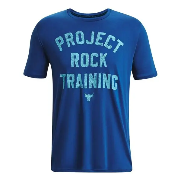 Under Armour Project Rock Training T-shirt 'blue Aqua - Blue/aqua