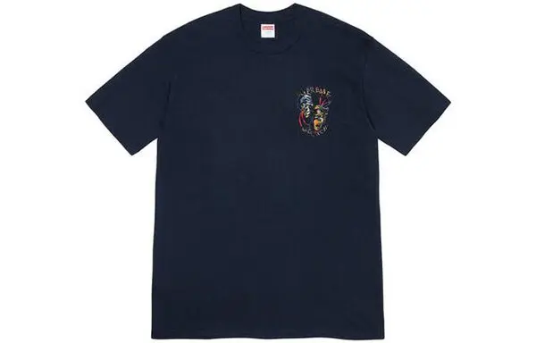 Supreme Ss20 Week 1 Laugh Now Tee Printing Short Sleeve Navy - Blue