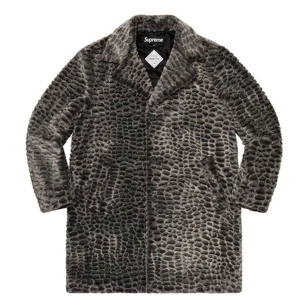 Supreme Faux Fur Overcoat - Black