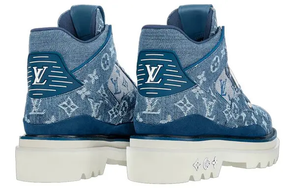 LOUIS VUITTON Oberkamp Ankle Boots 'denim Monogram