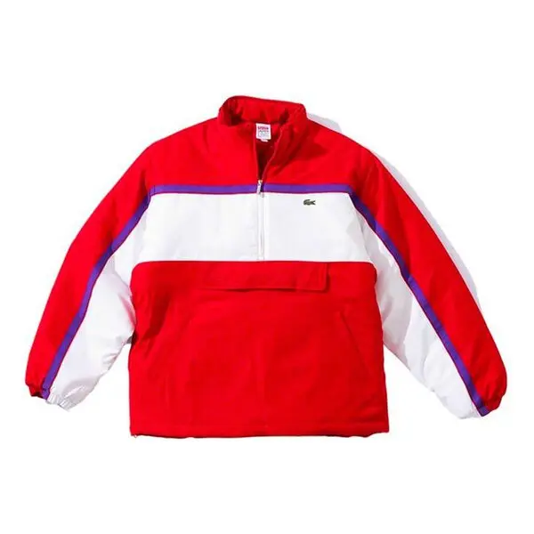 Supreme X Lacoste Puffy Half Zip Pullover - Red