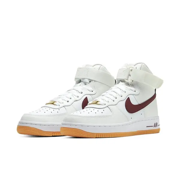 Nike Force 1 High Top Sneakers - White/red