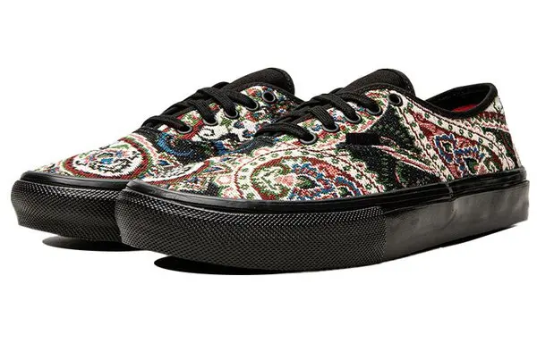 VANS Skate Authentic Paisley Low Top Sneakers - Black/red