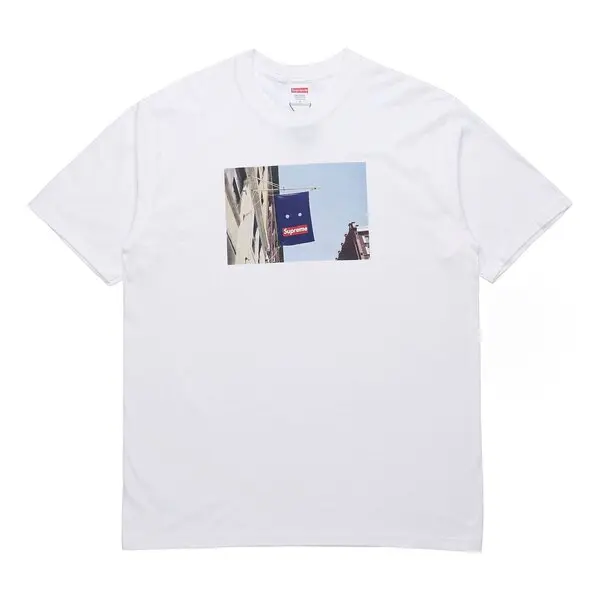 Supreme Fw19 Week 1 Banner Tee Short Sleeve - White