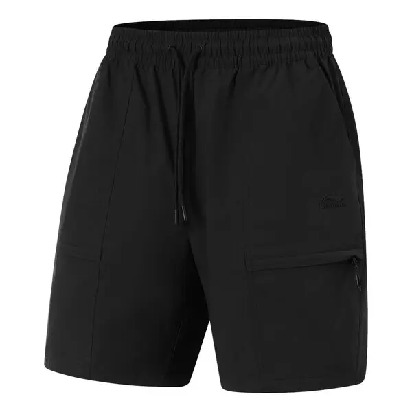 LI-NING Logo Waterproof Loose Fit Shorts - Black