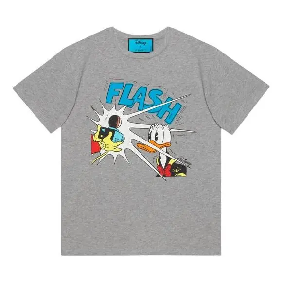 Gucci X Disney Donald Duck Printed Short Sleeve T-shirt - Grey