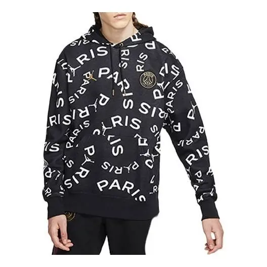 JORDAN Paris Saint-germain Full Print Fleece Pullover - Black