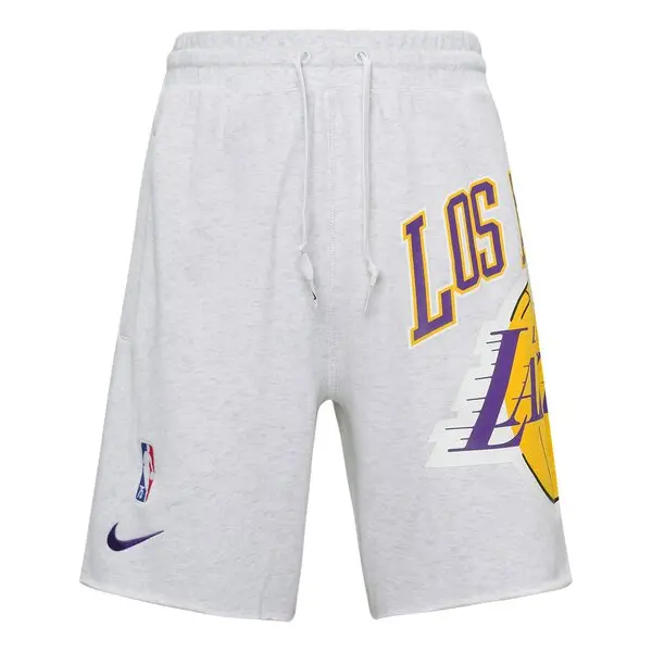 Nike Los Angeles Lakers Athleisure Basketball Shorts - Light Grey
