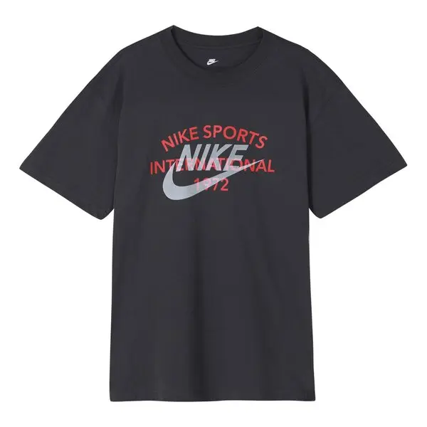 Nike Circa Hybird S/s Tee Logo Printing Round Neck Short Sleeve Gray - Multi-color