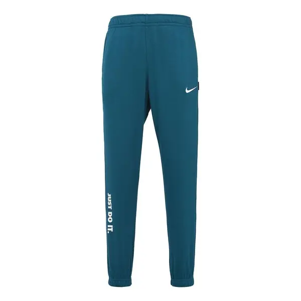 Nike Swoosh Alphabet Print Sports Knit Pants - Blue