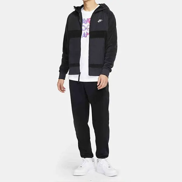Nike Contrast Color Stitching Hooded Jacket