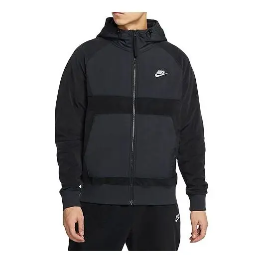 Nike Contrast Color Stitching Hooded Jacket - Default Color