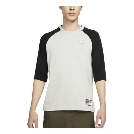 Nike Pattern Embroidered Round Neck Half Sleeve Colorblock T-shirt