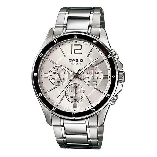 Casio Analog Stainless Steel Watch - White