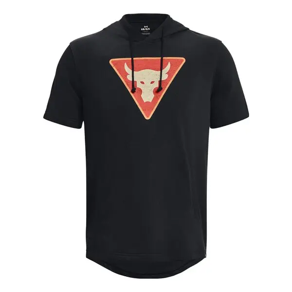 Under Armour Project Rock Terry Short Sleeve Hoodie - Black